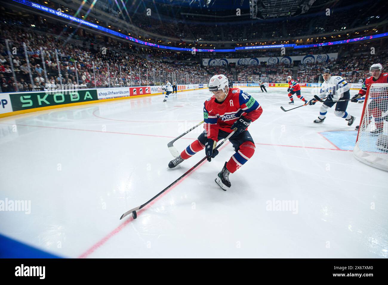 PRAGUE, CZECH REPUBLIC - 13 MAY, 2024: the Ice Hockey game of IIHF 2024 ...