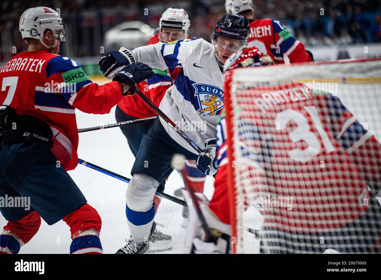 PRAGUE, CZECH REPUBLIC - 13 MAY, 2024: the Ice Hockey game of IIHF 2024 ...