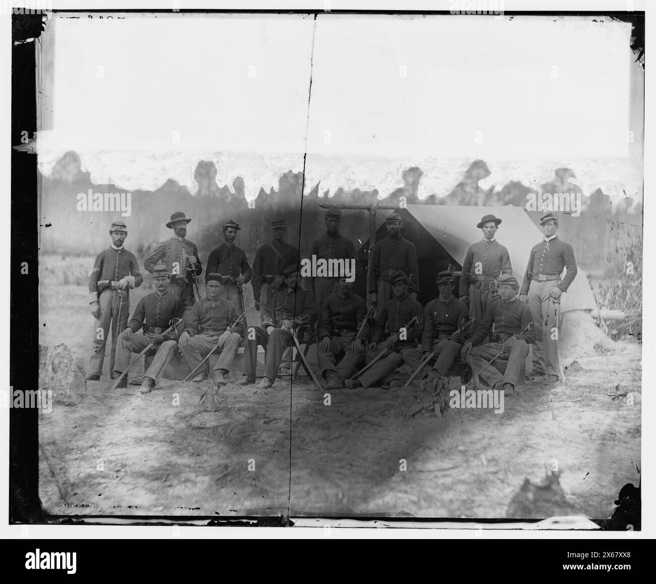 Petersburg, Virginia. Group of 3d Indiana Cavalry, headquarters Army of ...