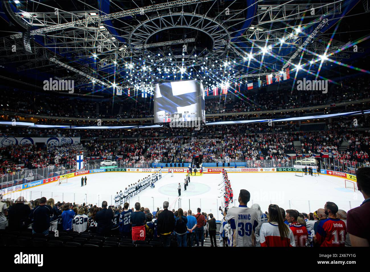 PRAGUE, CZECH REPUBLIC - 13 MAY, 2024: the Ice Hockey game of IIHF 2024 ...