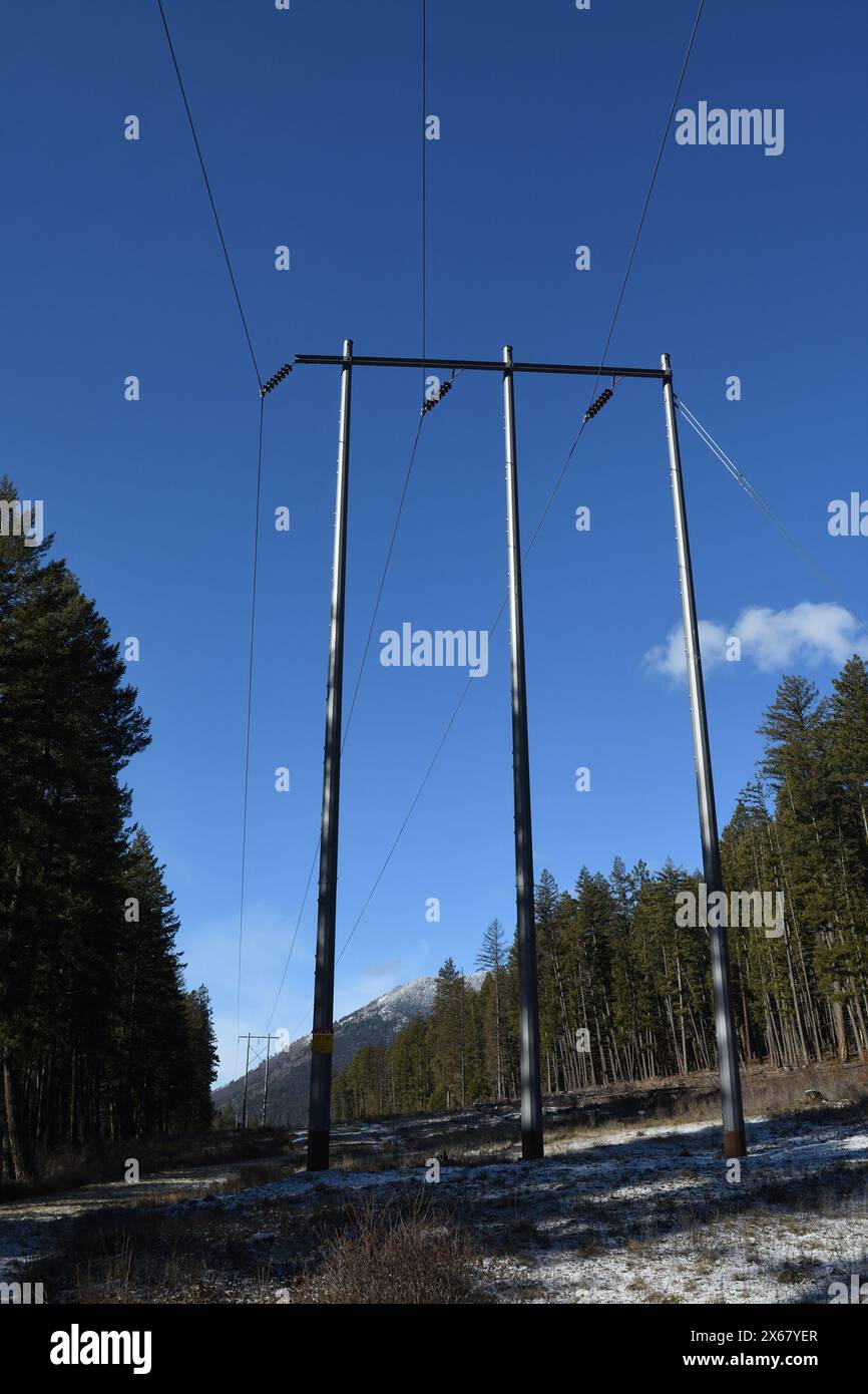 Bonneville Power Administration high transmission power line running ...