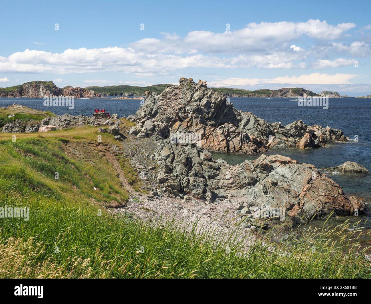Canada, Cape Spear Lighthouse National Historic Site, rocks Stock Photo ...