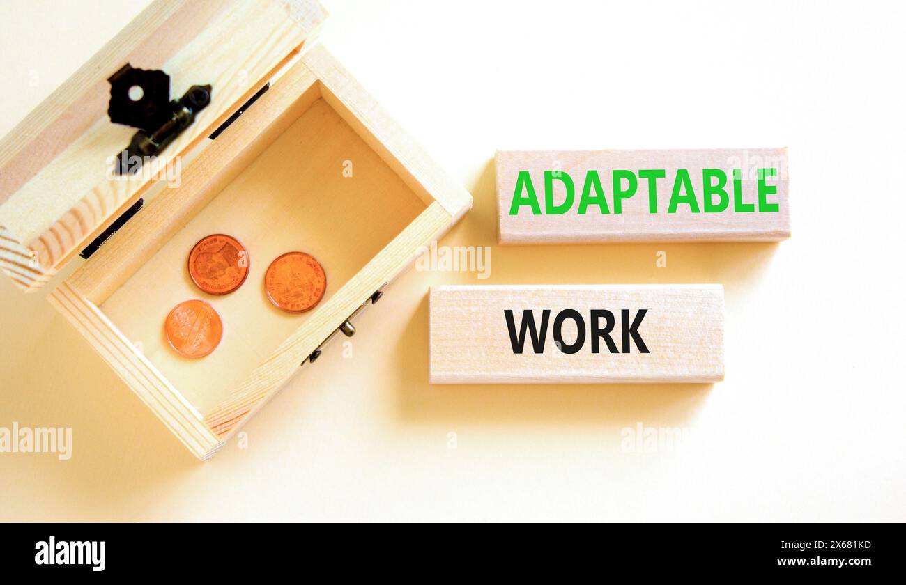 Adaptable work symbol. Concept words Adaptable work on beautiful wooden ...