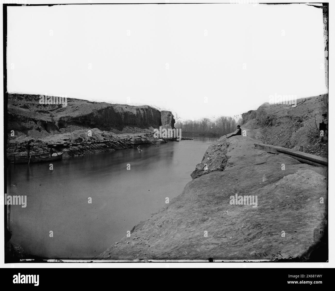 Dutch Gap Canal, Virginia. View of completed canal, Civil War ...