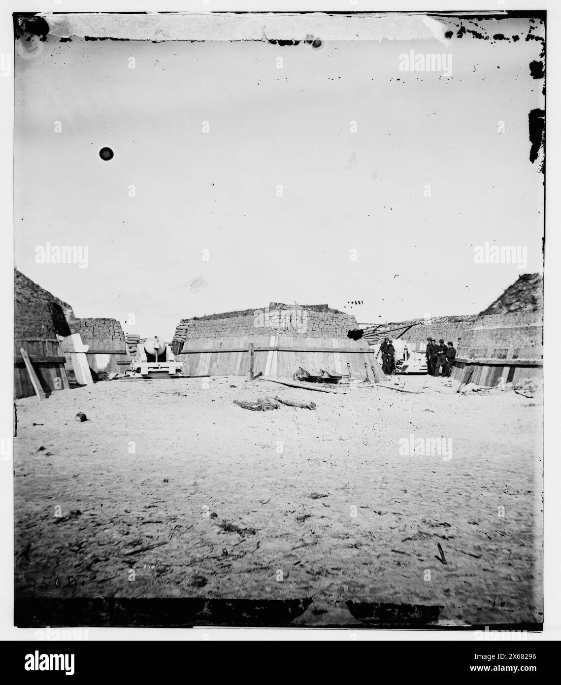 Charleston, South Carolina (vicinity). Naval battery on Morris Island ...