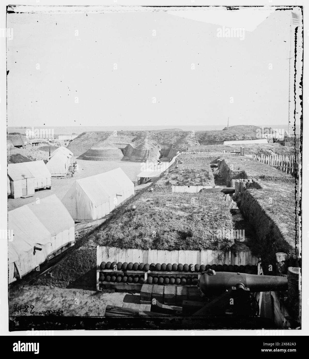 Charleston, South Carolina (vicinity). Interior view of Fort Wagner ...
