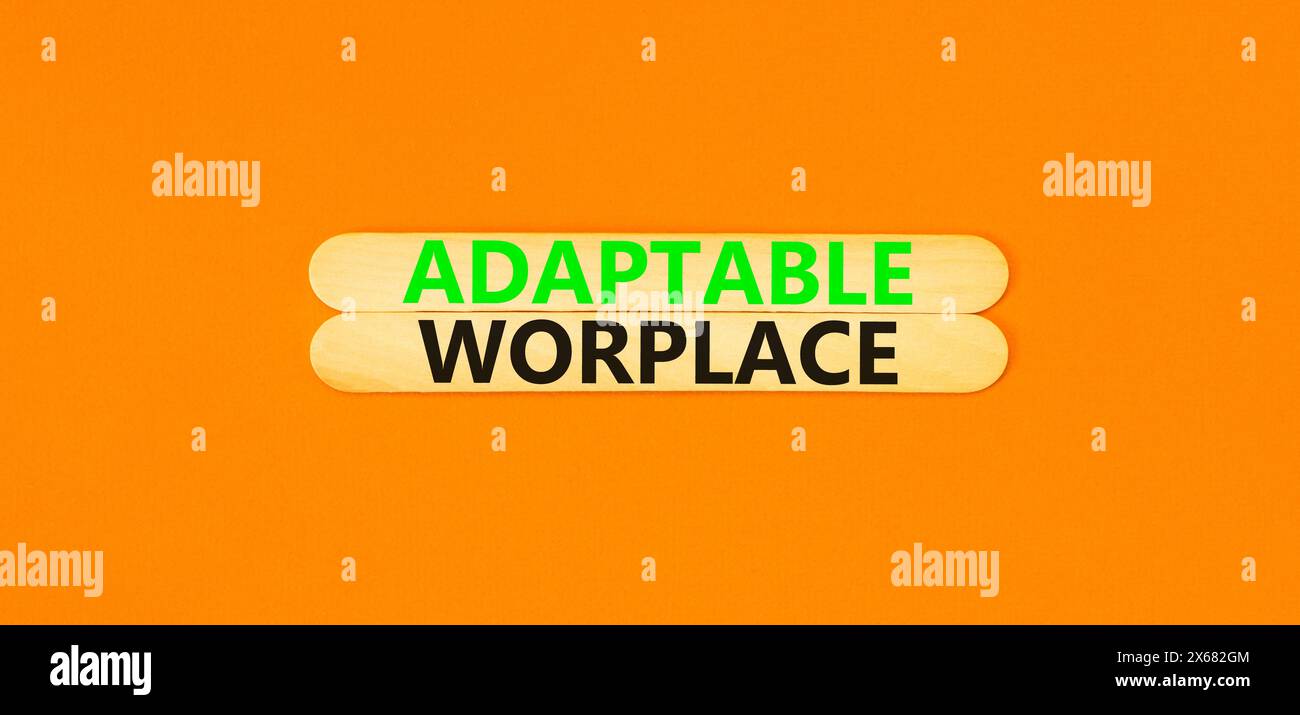 Adaptable workplace symbol. Concept words Adaptable workplace on ...