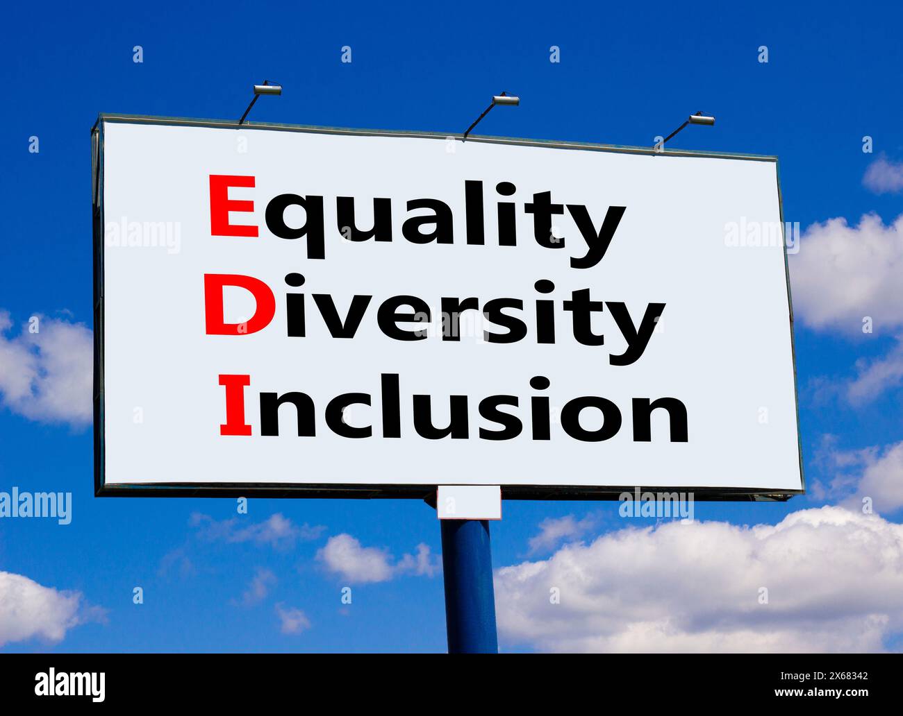 EDI equality diversity inclusion symbol. Concept words EDI equality ...