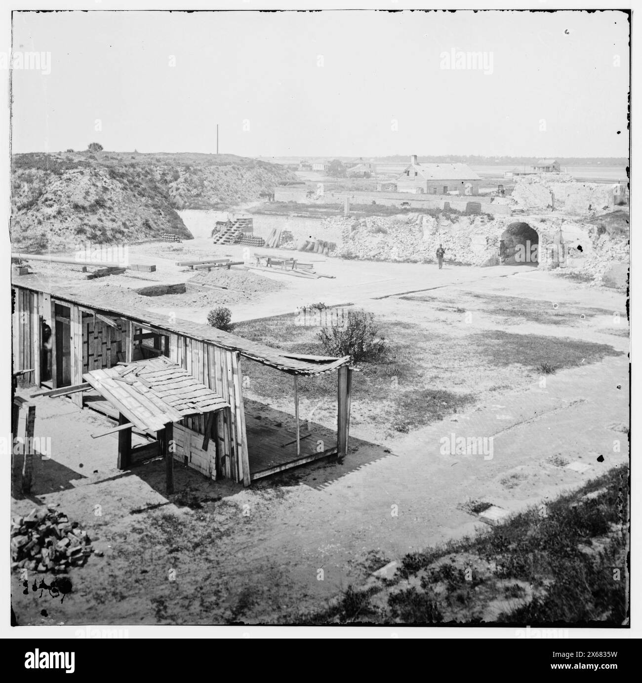 Charleston, South Carolina (vicinity). Interior view of Fort Moultrie ...