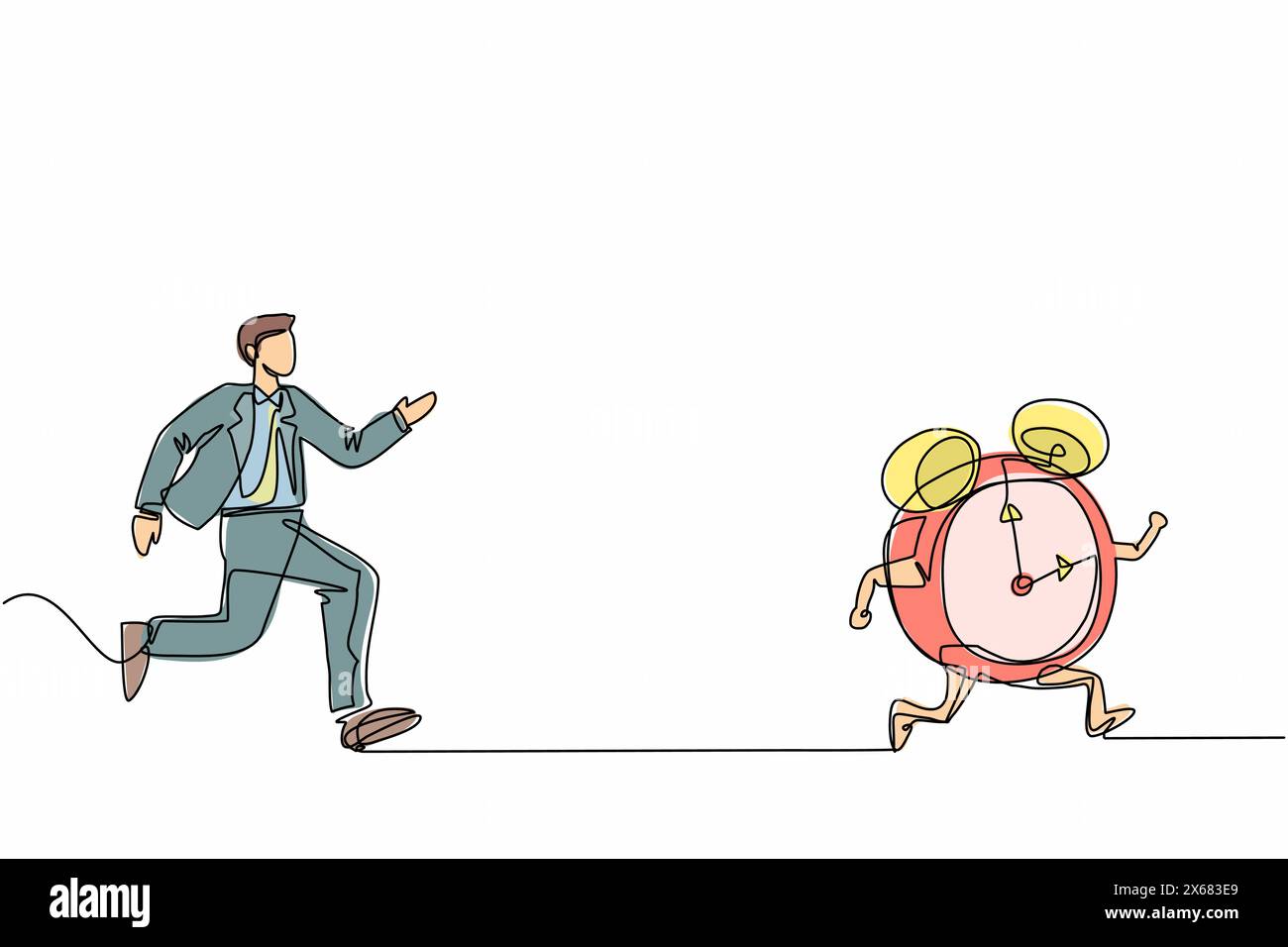 Cartoon illustration running alarm clock hi-res stock photography and ...