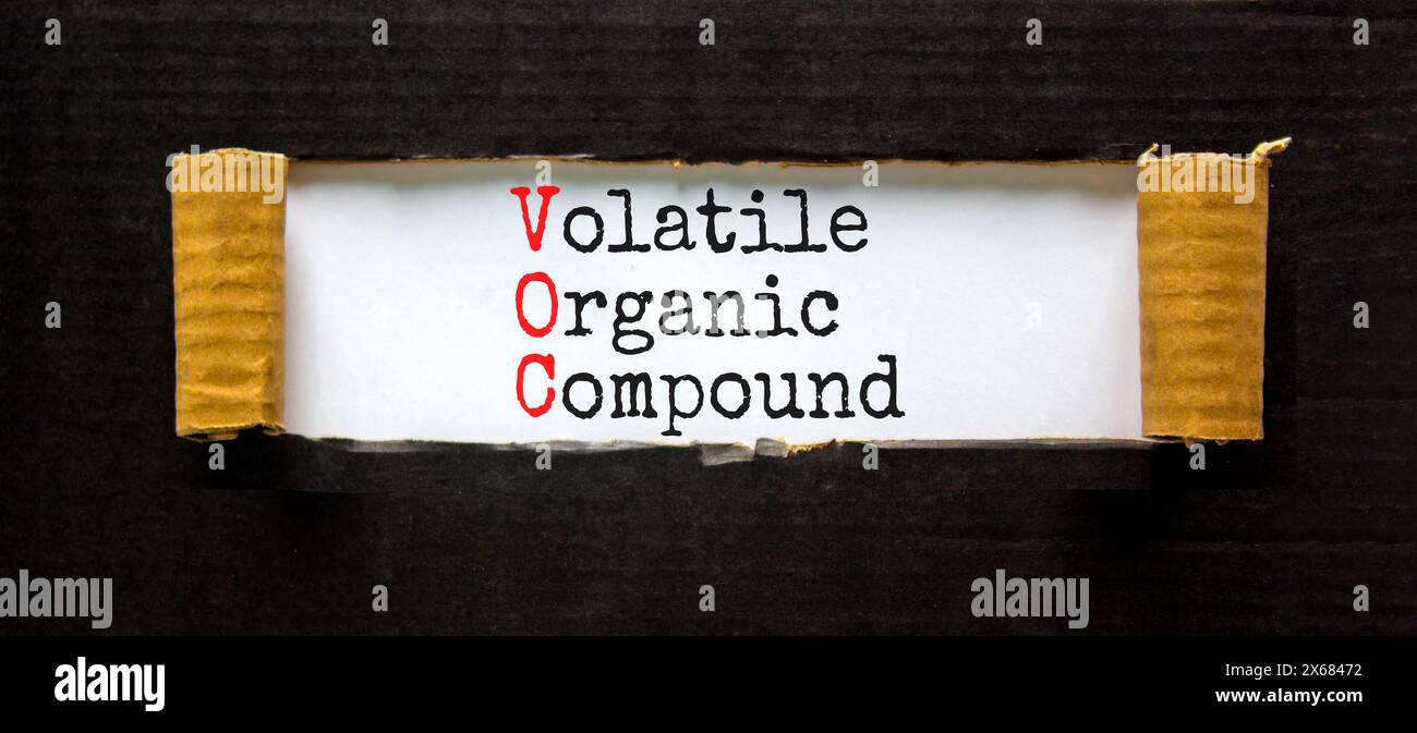 VOC volatile organic compound symbol. Concept words VOC volatile ...
