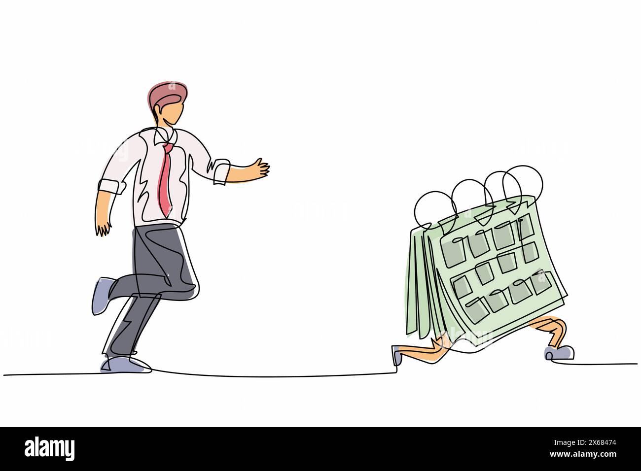 Businessman running calendar reminder Stock Vector Images - Alamy