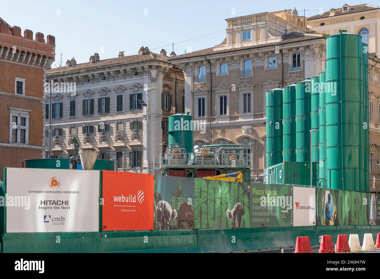 Construction site for the new C metro line, subway, underground station ...