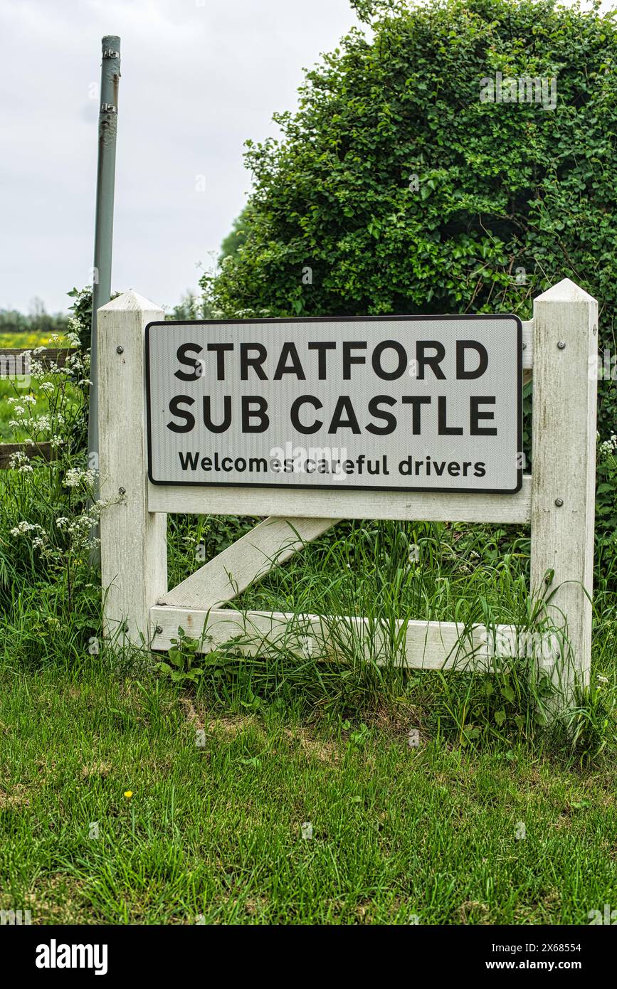 Stratford sub castle road sign Stock Photo - Alamy