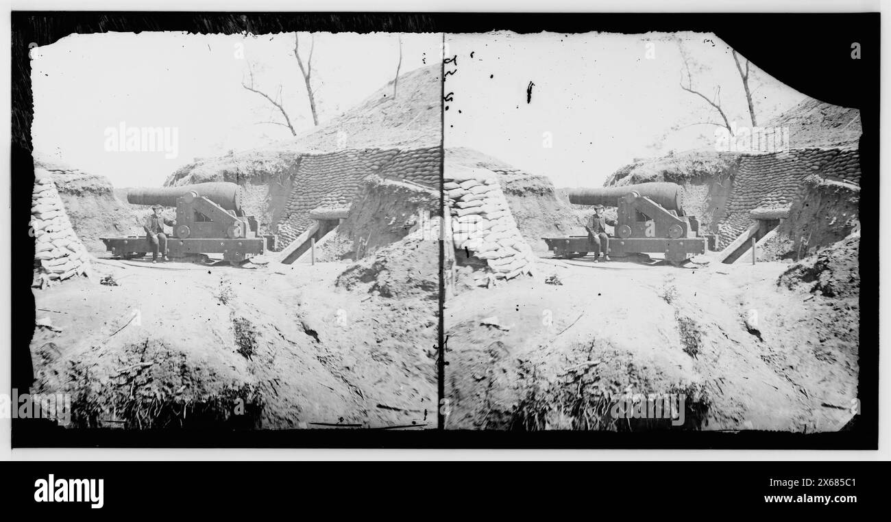 Dutch Gap Canal, James River, Virginia (vicinity). Confederate battery ...