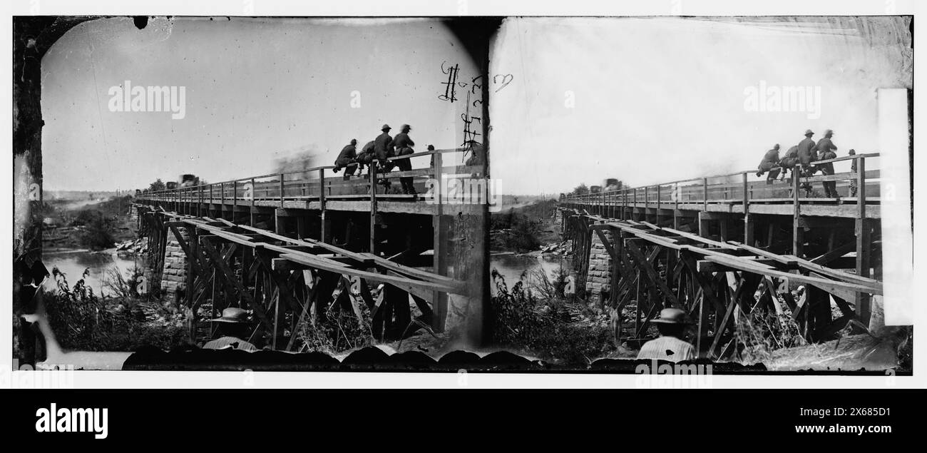 Rappahannock River, Virginia. Bridge across the Rappahannock, Civil War ...