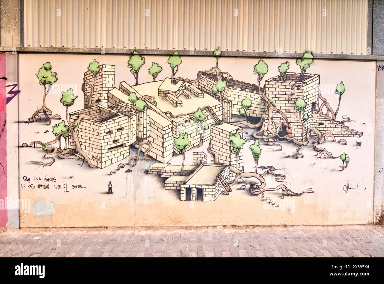 Street art, graffiti, house facade, city tour, old town, architecture ...