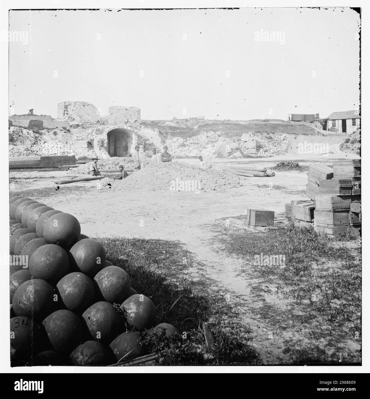Charleston, South Carolina (vicinity). Interior view of Fort Moultrie ...