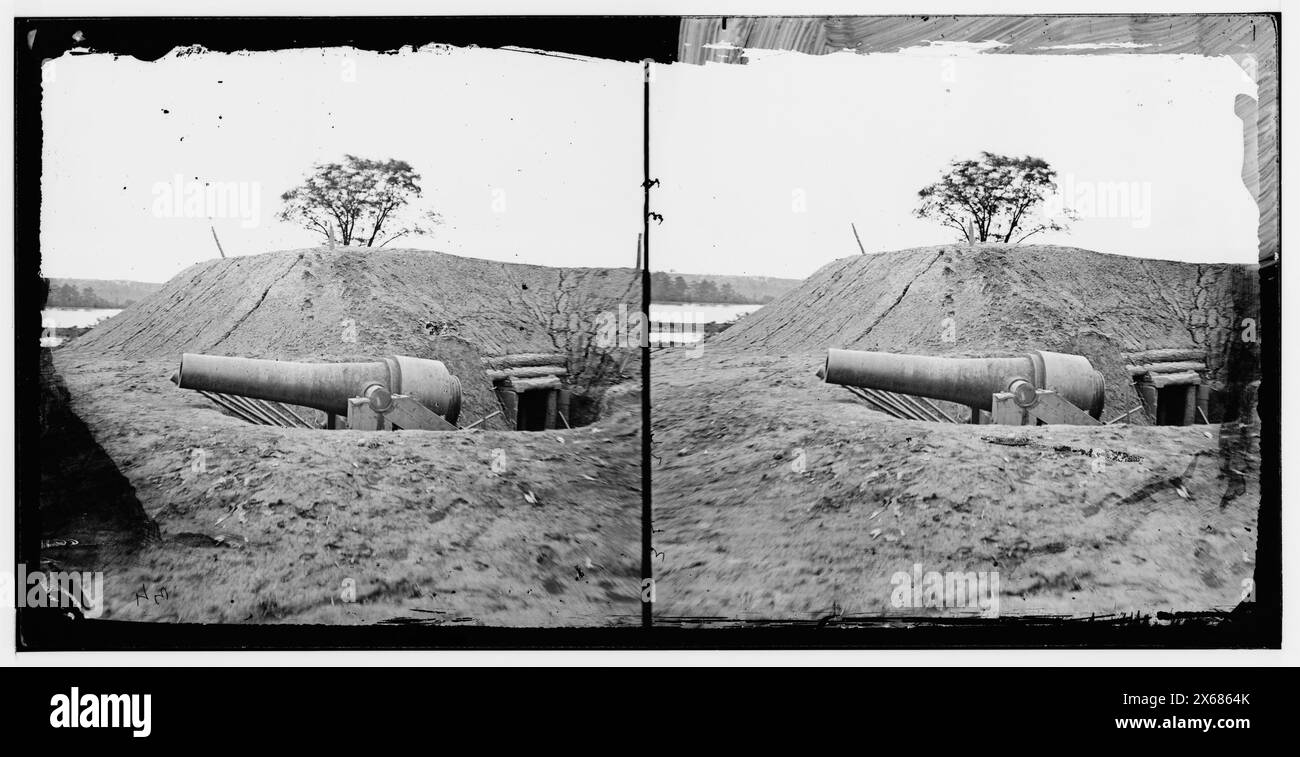 Dutch Gap Canal, James River, Virginia. Confederate battery on James ...