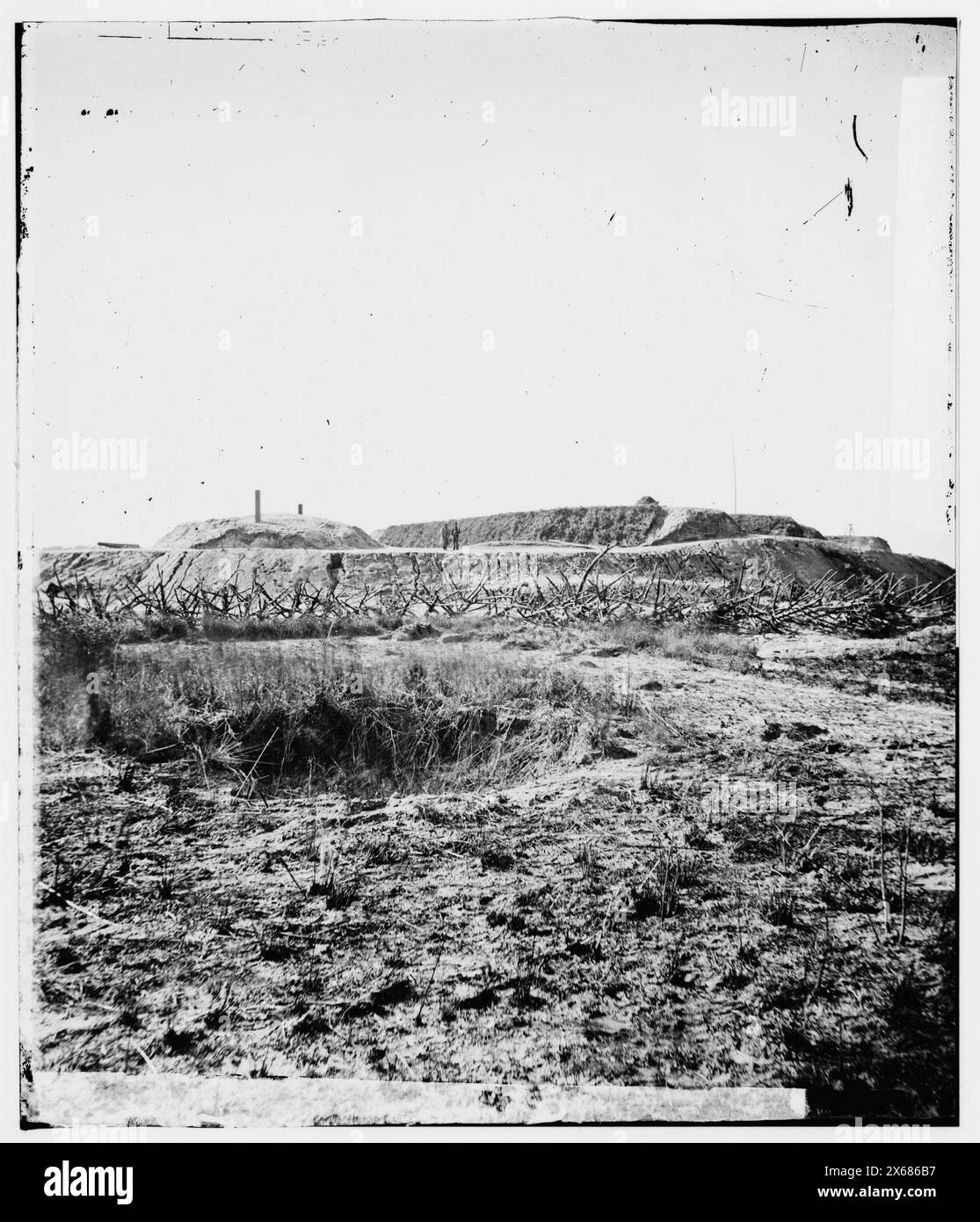 Savannah, Georgia (vicinity). Fortifications in front of Fort ...
