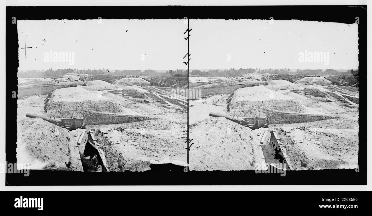 Dutch Gap Canal, James River, Virginia. Confederate Battery Brooke on ...