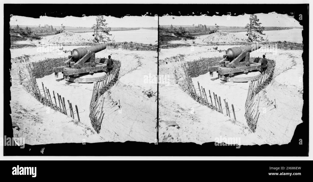 Dutch Gap Canal, James River, Virginia. Confederate battery on James ...