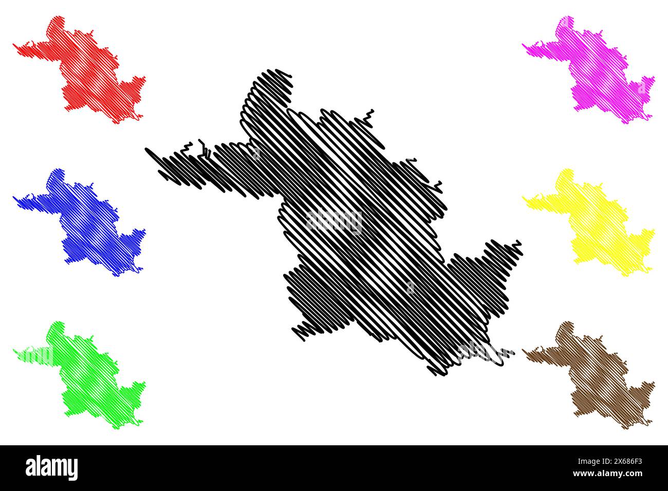 Bregenz district (Republic of Austria or Österreich, Vorarlberg or Vorarlbearg state) map vector ...
