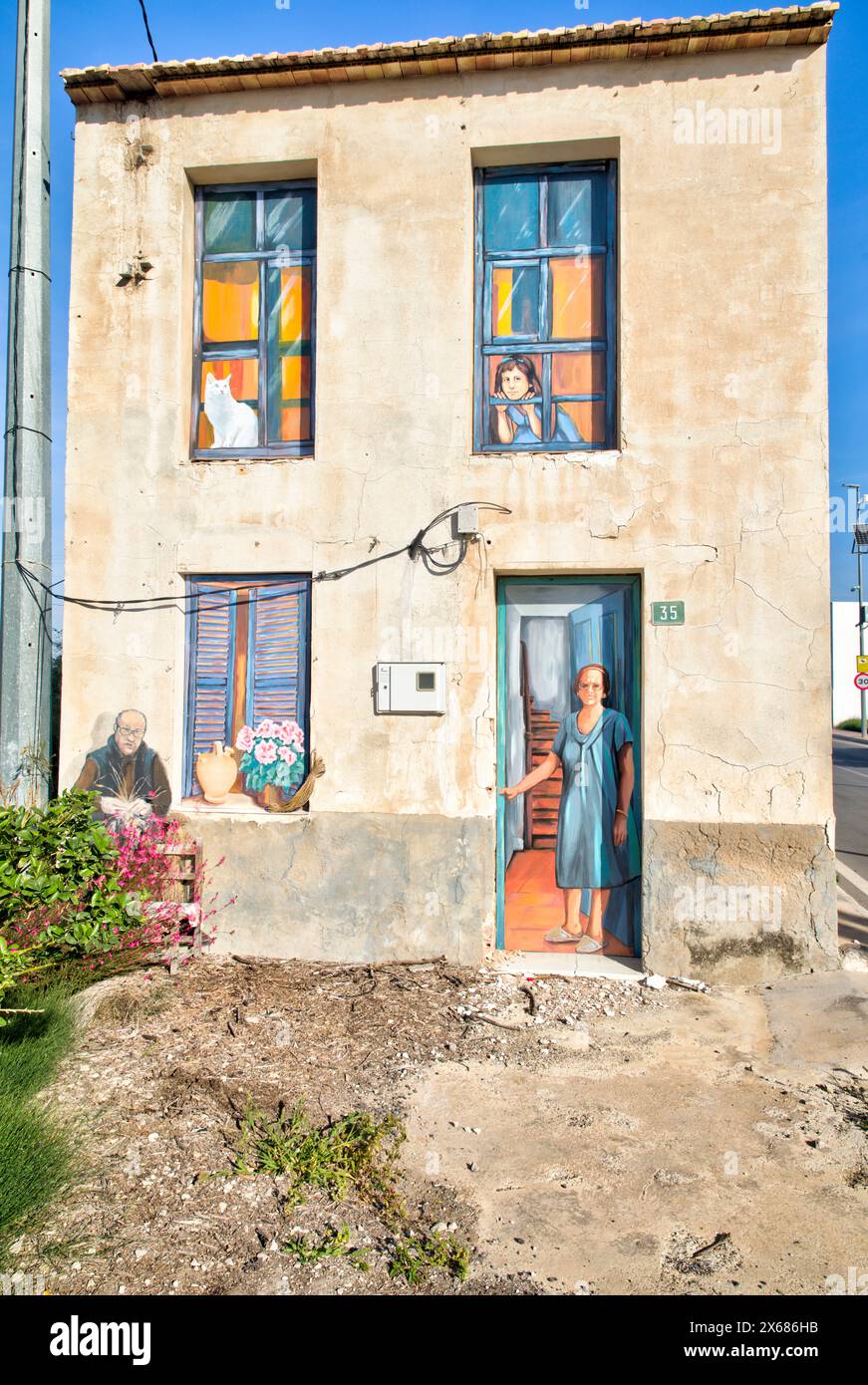 Mural, Monument, Old quarter, Architecture, House facade, Town view, Rojales, Vega Baja, Costa ...