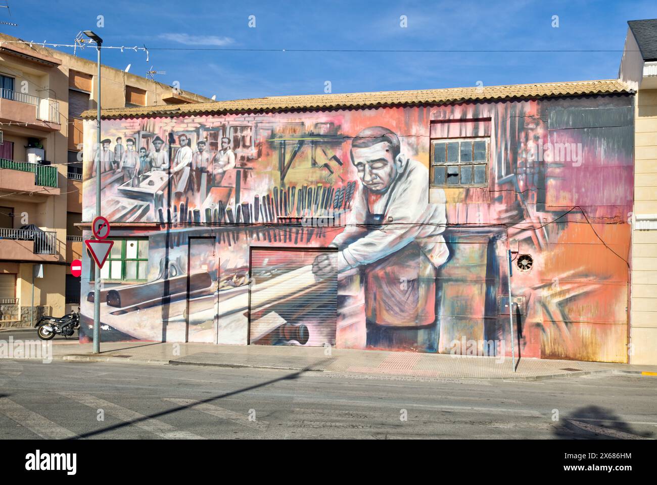 Mural, Old quarter, Architecture, House facade, Town view, Rojales, Vega Baja, Costa Blanca ...