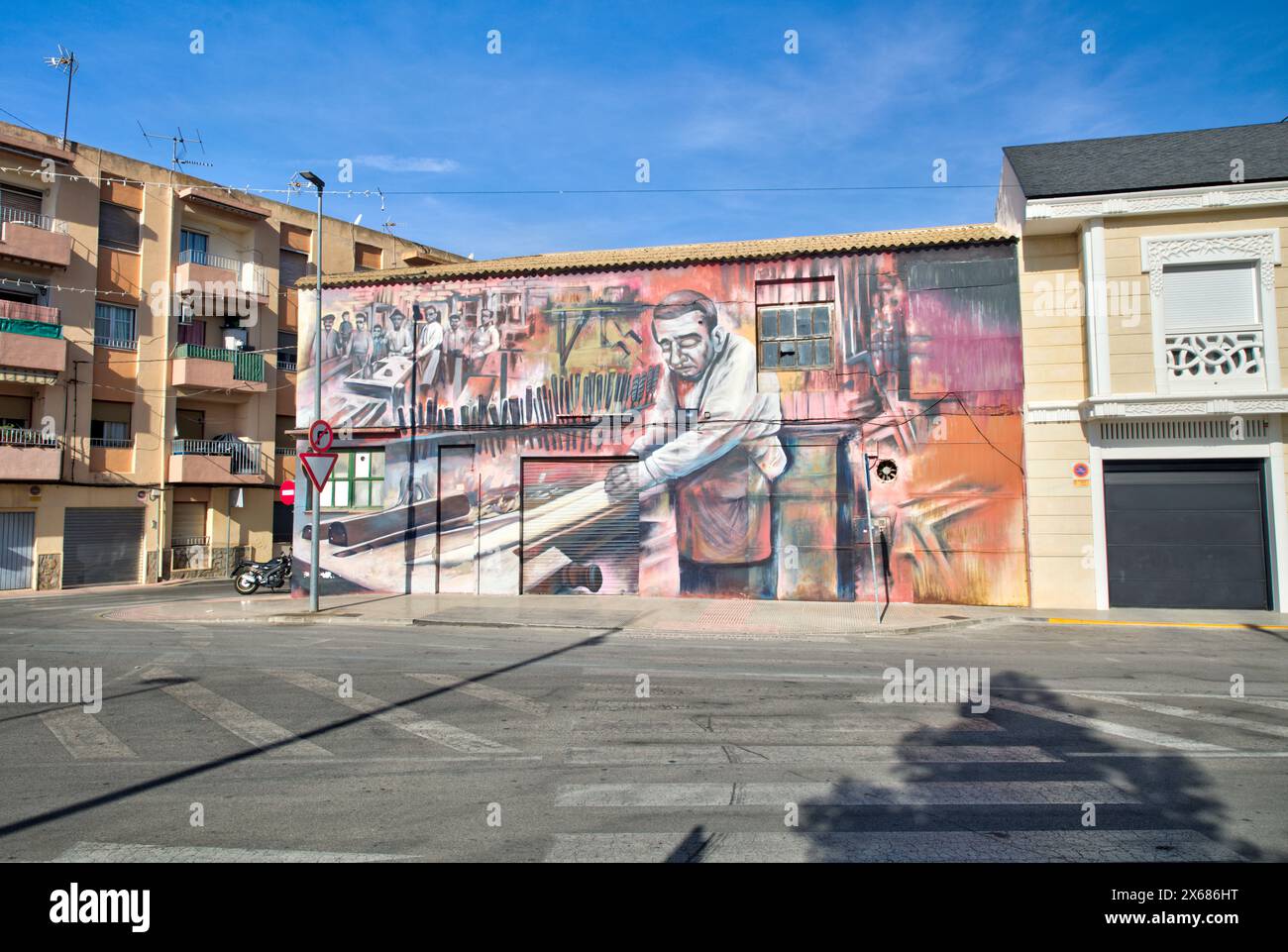 Mural, Old quarter, Architecture, House facade, Town view, Rojales, Vega Baja, Costa Blanca ...