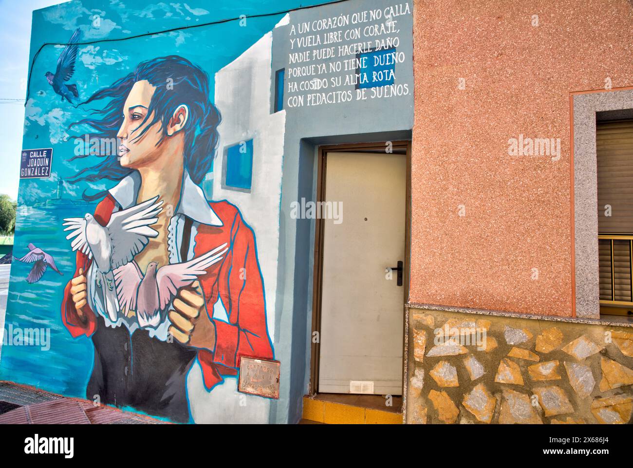 Mural, Old quarter, Architecture, House facade, Town view, Rojales, Vega Baja, Costa Blanca ...