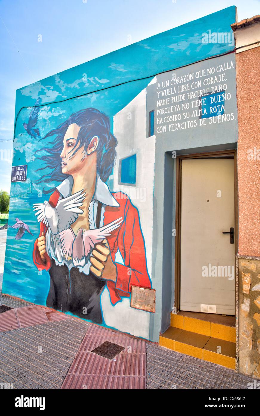 Mural, Old quarter, Architecture, House facade, Town view, Rojales, Vega Baja, Costa Blanca ...