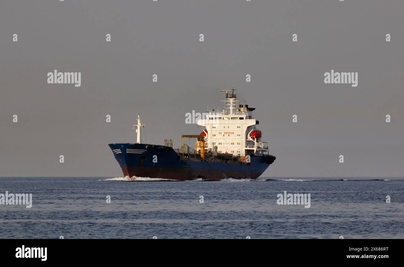 Italy, Sicily, Mediterranean sea, Cargo ship Stock Photo - Alamy