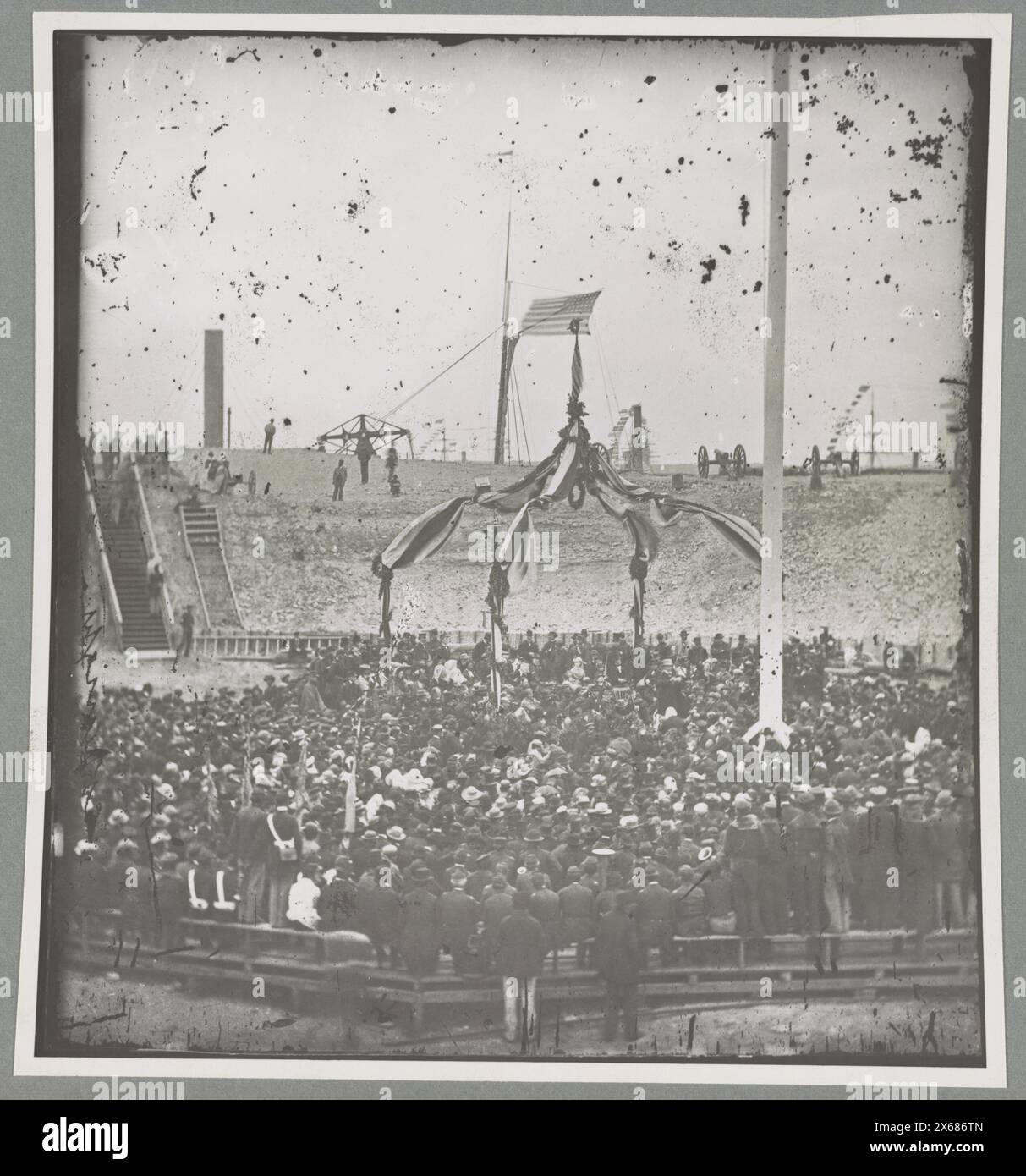 Charleston, S.C. April 14, 1865. Flag-raising ceremony, with Brevet Maj ...