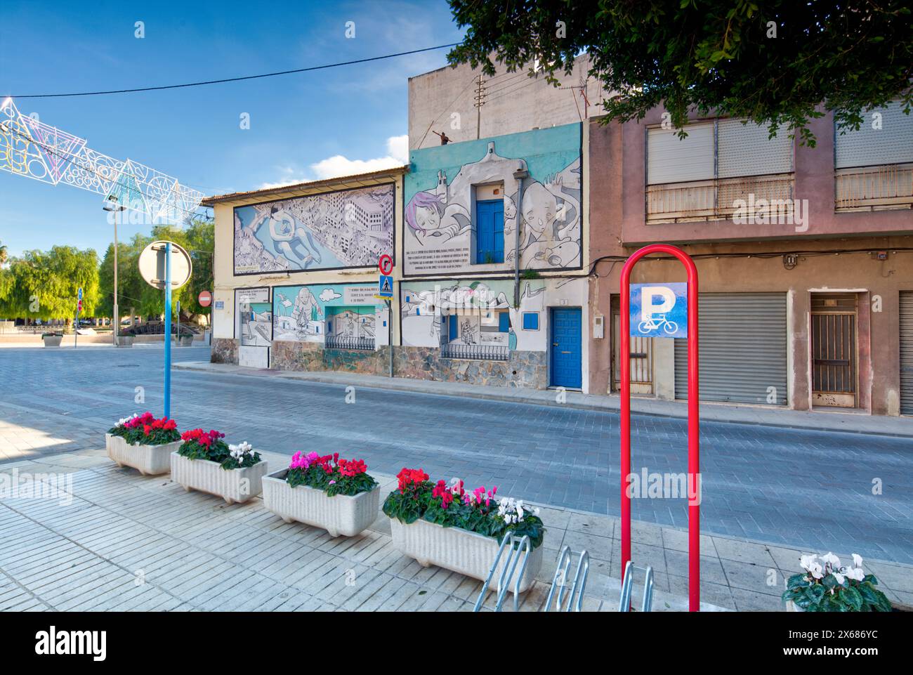 Street art, mural, old quarter, architecture, house facade, view of the ...