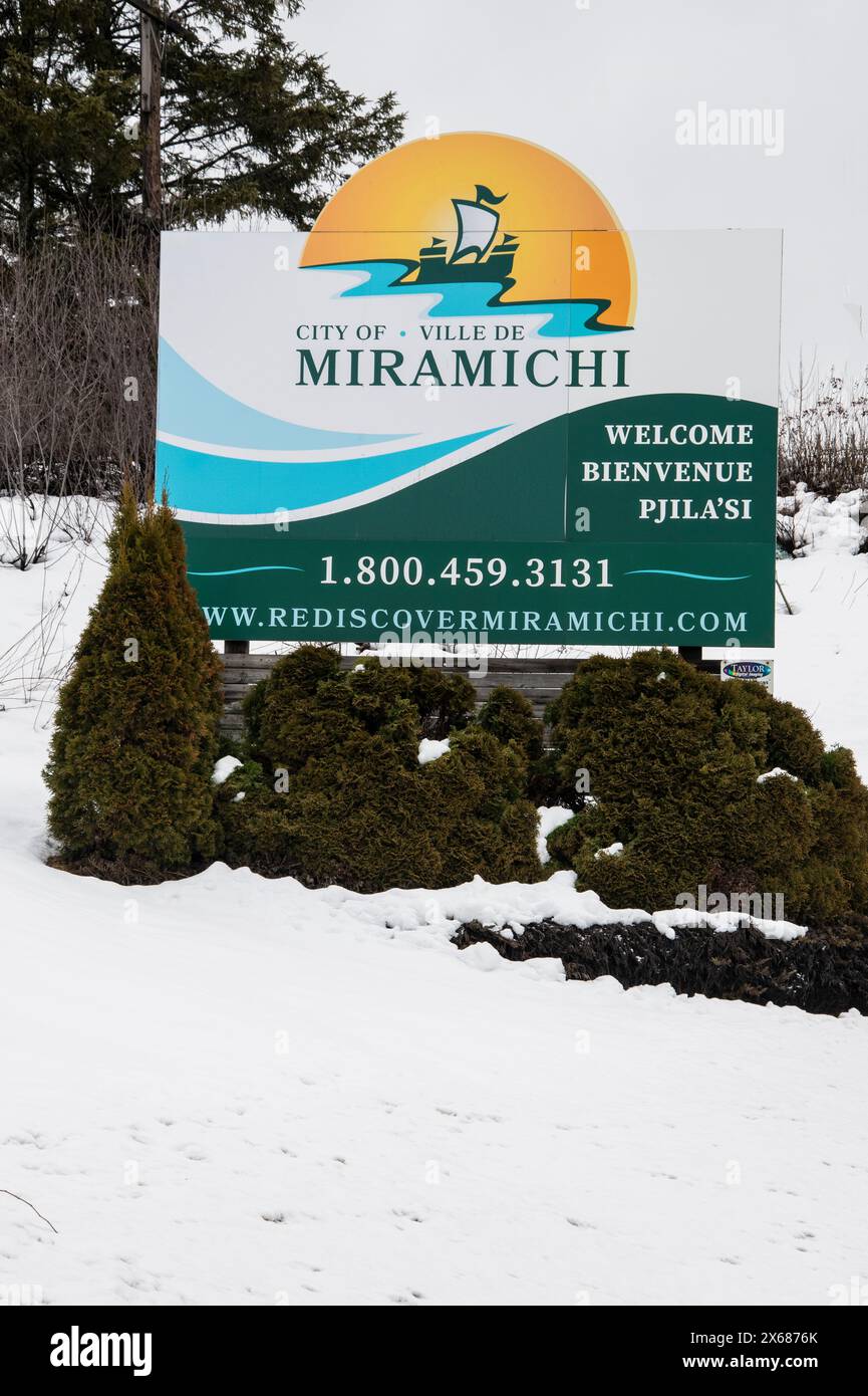 Welcome to Miramichi sign in Miramichi, New Brunswick, Canada Stock ...