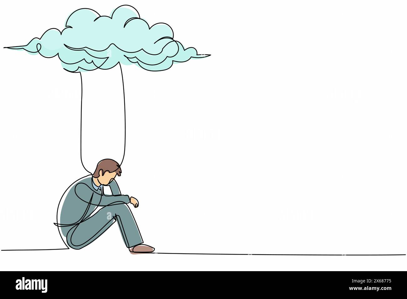 Sad lonely man feeling bad Stock Vector Images - Alamy