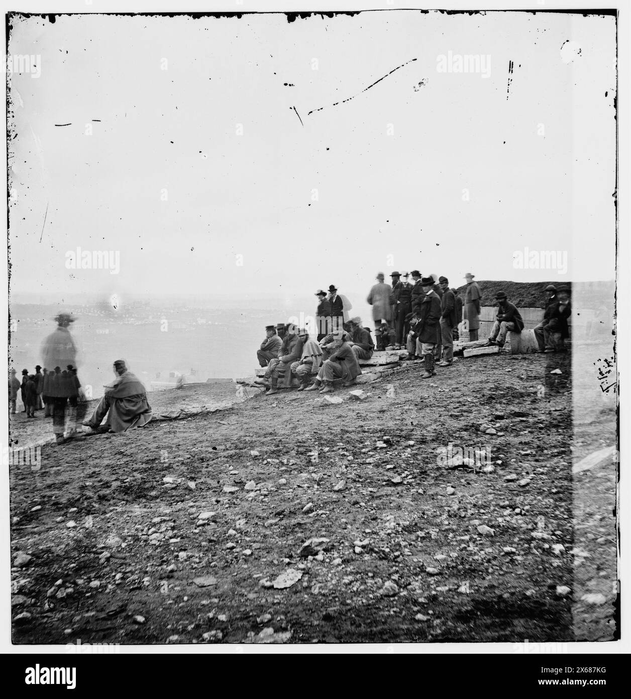 Nashville, Tennessee. Spectators watching the fight between Hood and ...