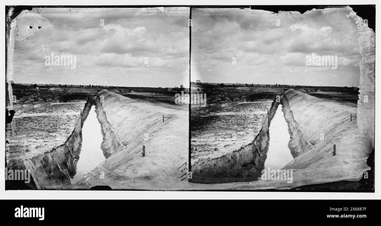 Petersburg, Virginia. Earthworks in front of Petersburg. (The 27 foot ...