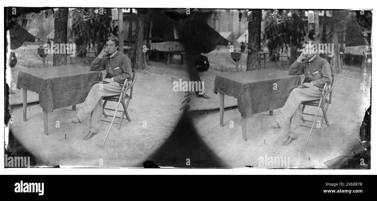 Petersburg, Virginia. Soldier seated at table, Civil War Photographs ...