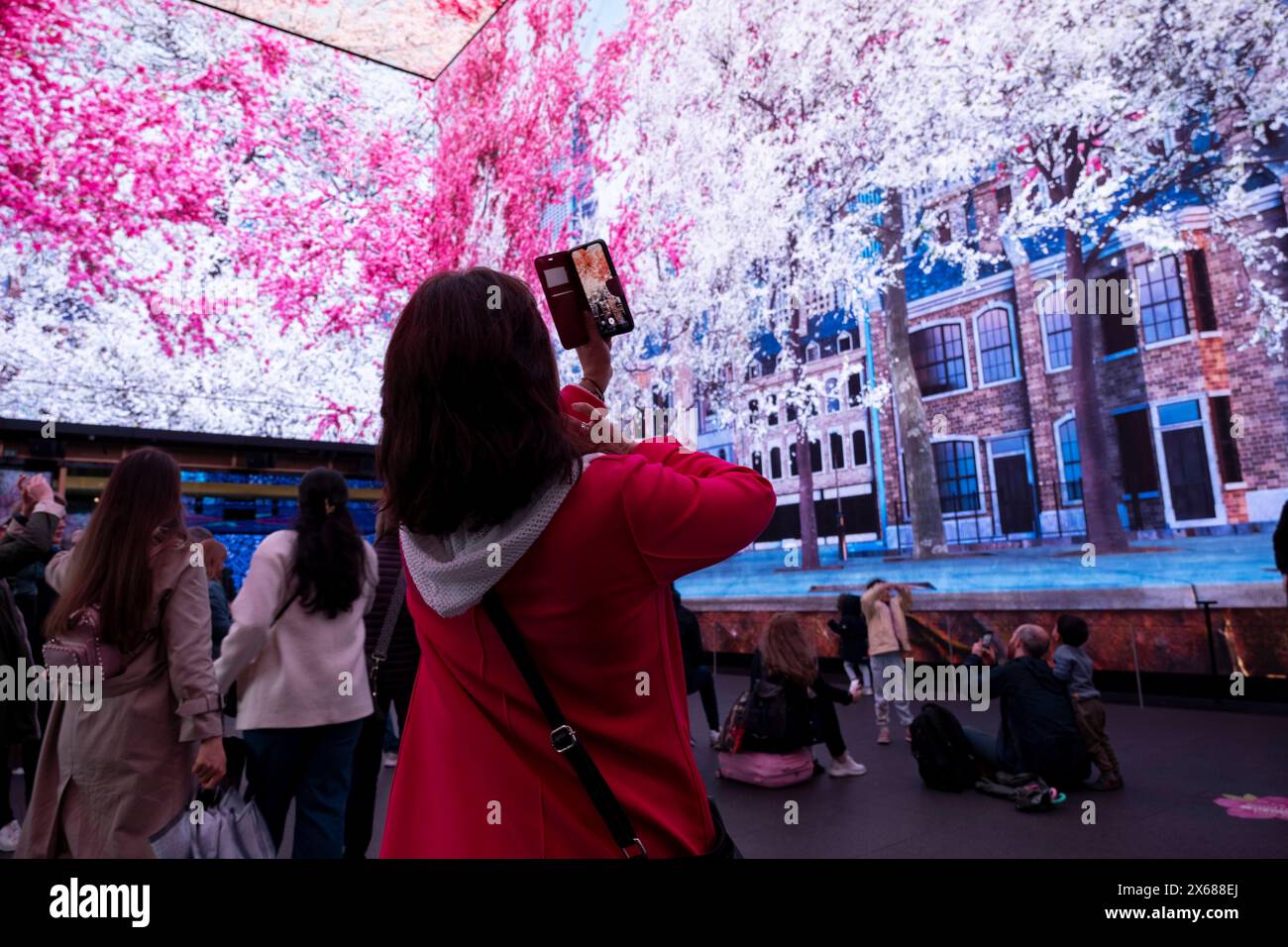 People videoing on their smartphones while interacting with large scale ...