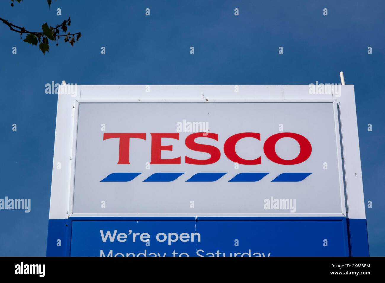 Tesco supermarket logo outise the store on Old Kent Road on 8th May ...