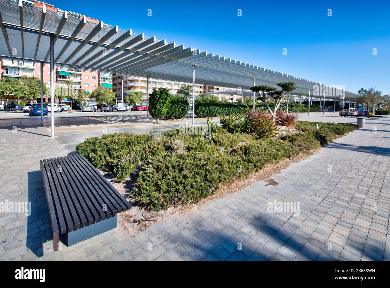 Promenade, house facades, architecture, city tour, Santa Pola, Alicante ...