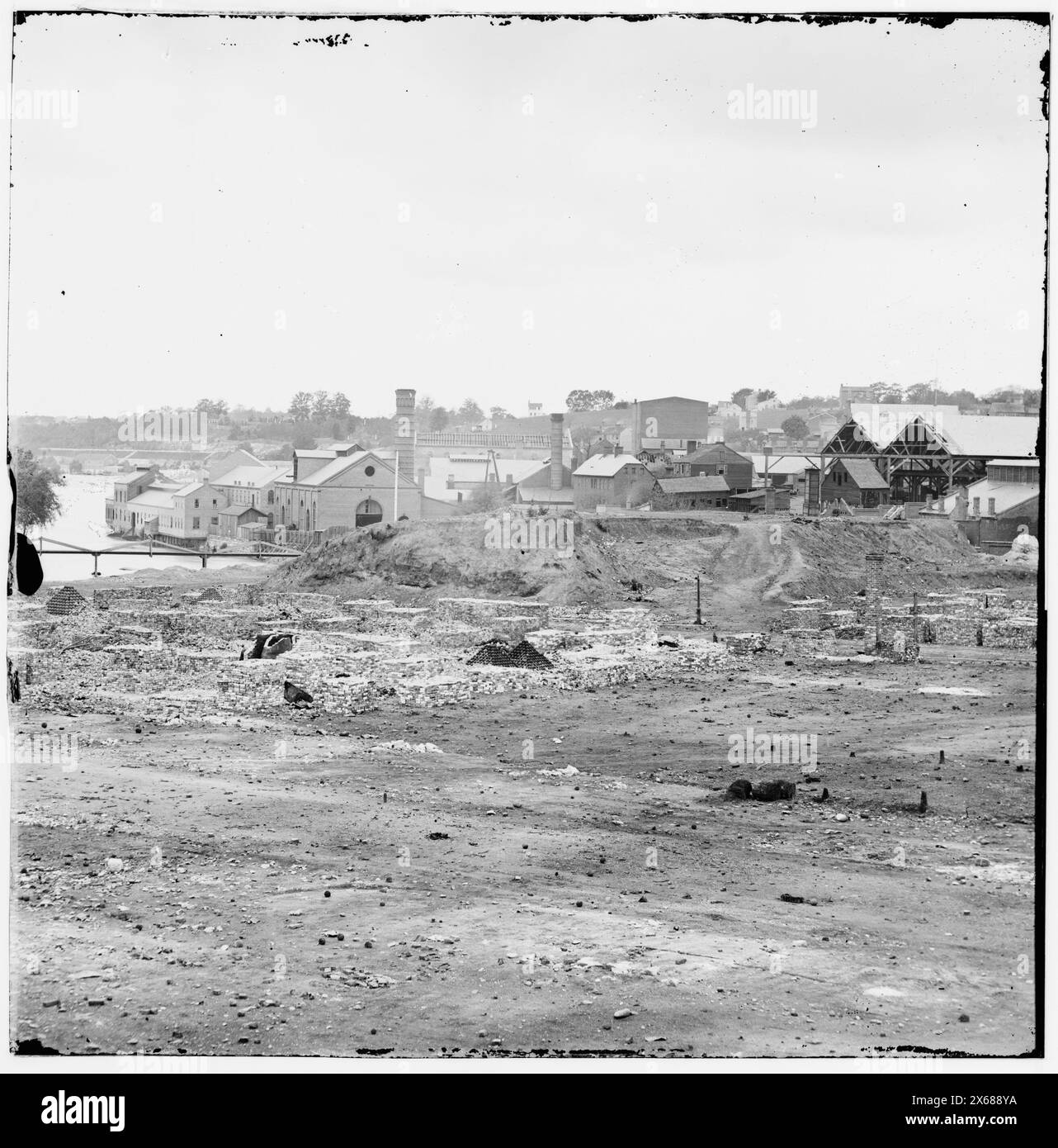 Richmond, Virginia. Tredegar Iron Works, with footbridge to Neilson's ...