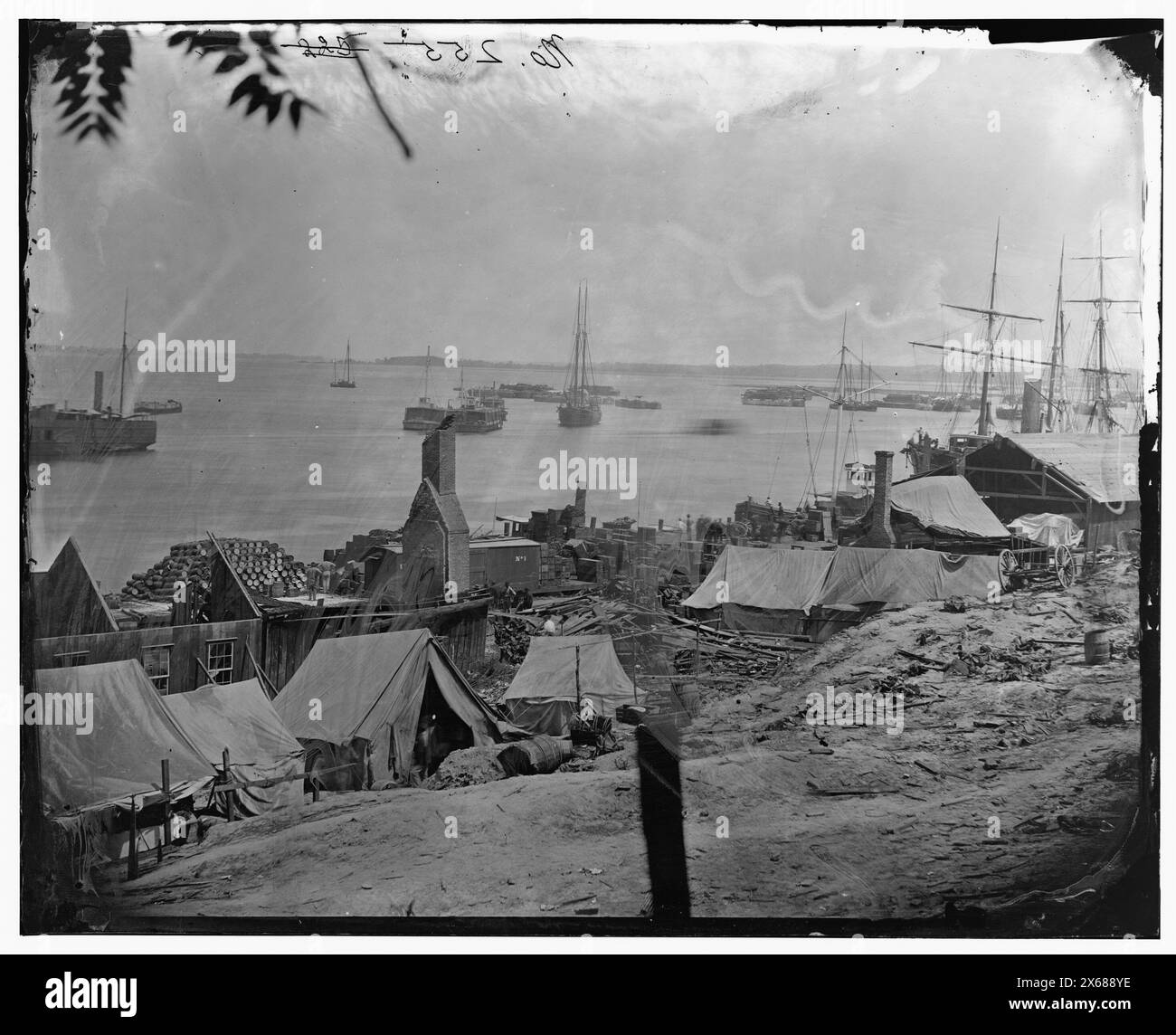City Point, Virginia. Wharves after the explosion of ordnance barges on ...