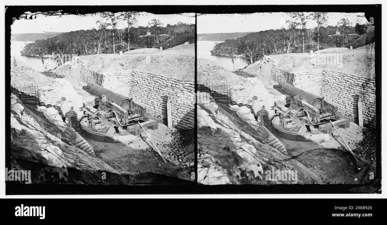 Dutch Gap Canal, James River, Virginia (vicinity). Confederate battery ...