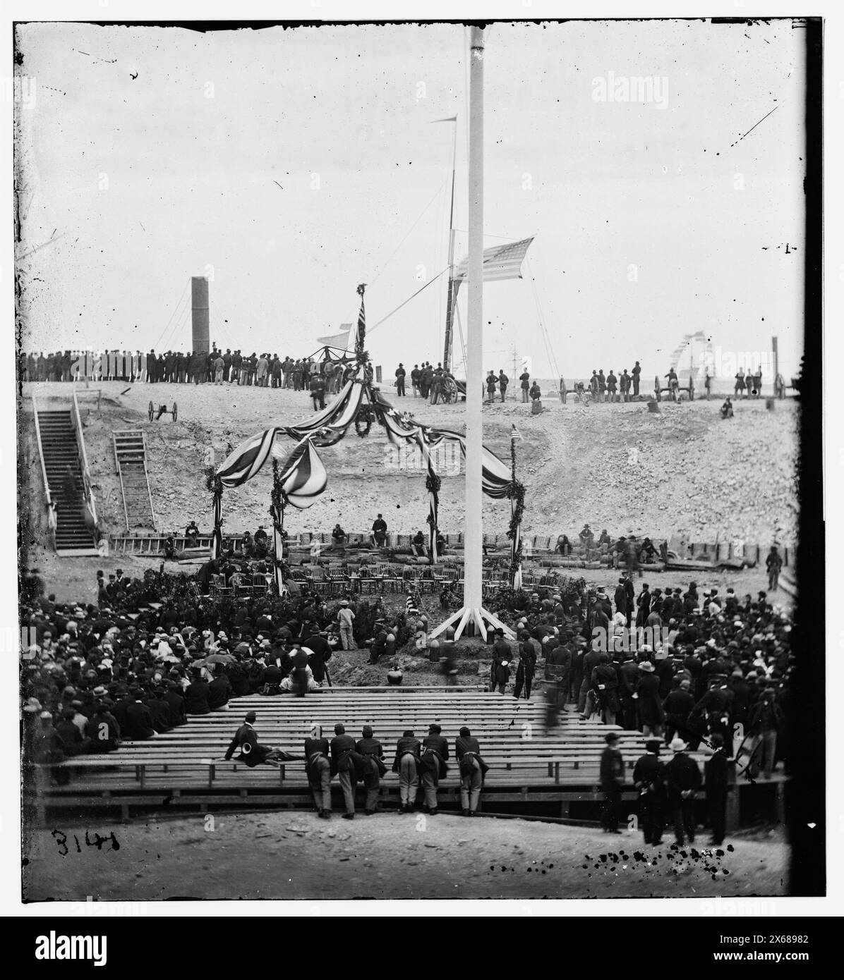 Charleston, South Carolina. Flag-raising ceremony at Fort Sumter ...