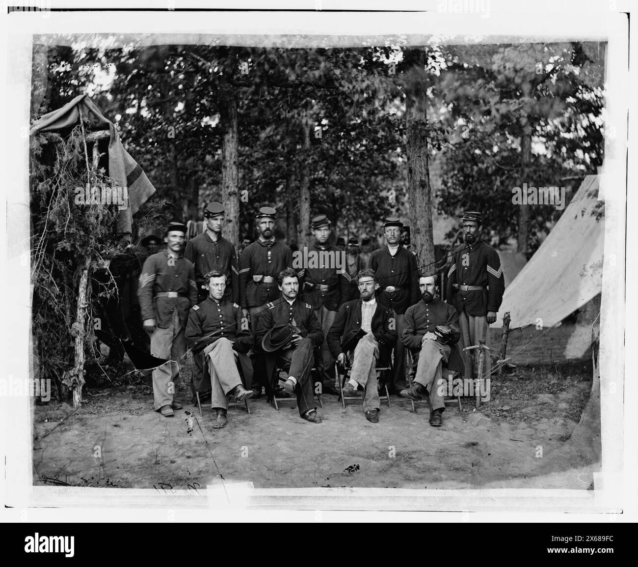 Bealeton, Virginia. Company I, 93d New York Infantry Officers and non ...