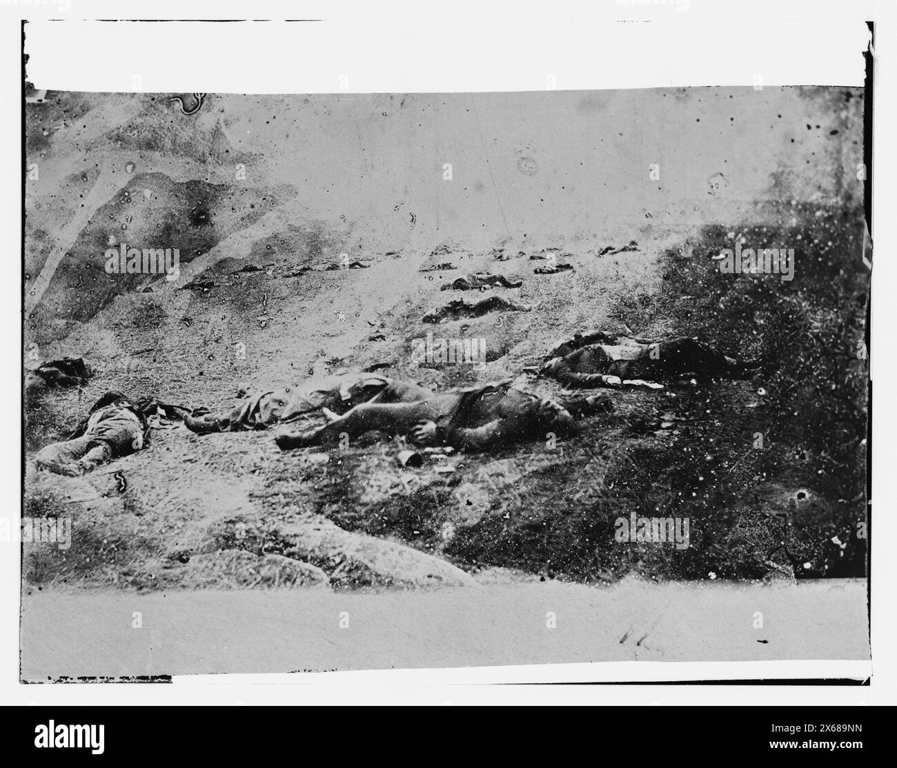 Gettysburg, Pennsylvania. Bodies of dead on right of Federal line ...