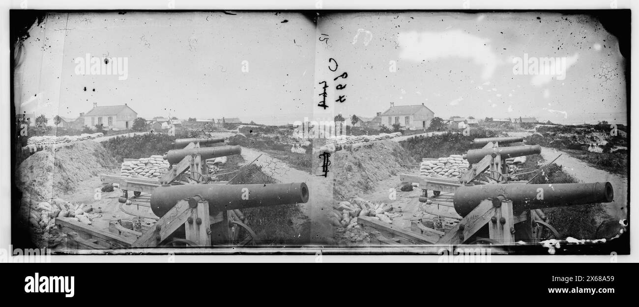 Yorktown, Virginia. Naval battery with Nelson house in background used ...